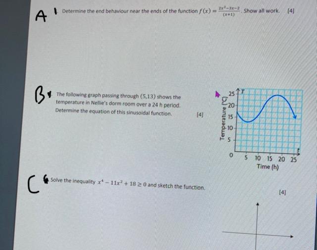 Solved A' Br Determine the end behaviour near the ends of | Chegg.com
