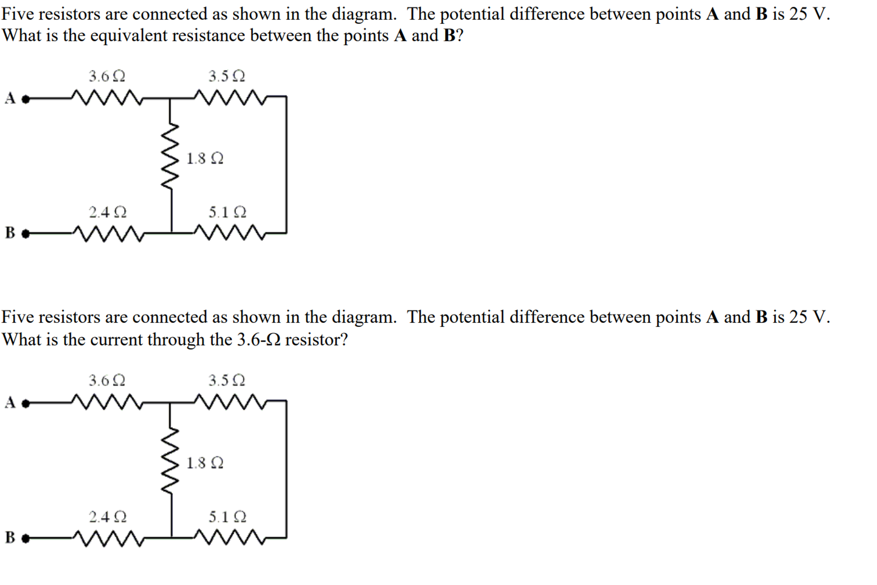 Solved Show me the steps to solve: Five resistors are | Chegg.com