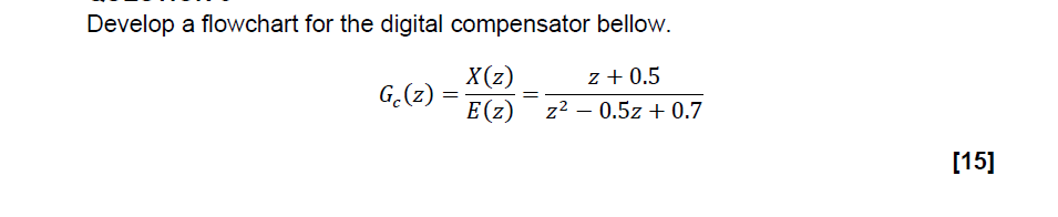 Solved Develop a flowchart for the digital compensator | Chegg.com