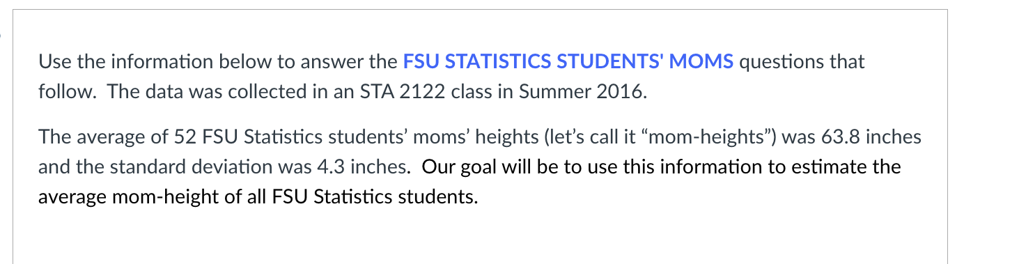 Solved Use the information below to answer the FSU | Chegg.com