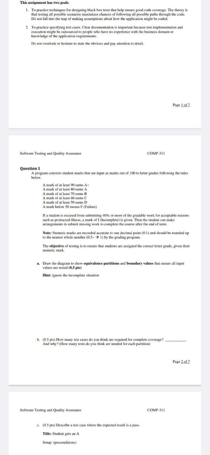Solved Software Testing and Quality Assurance | Chegg.com