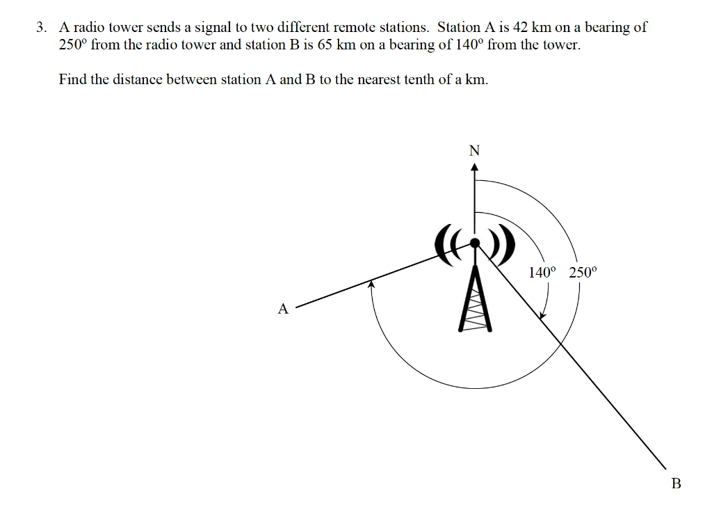 Solved 3. A radio tower sends a signal to two different | Chegg.com