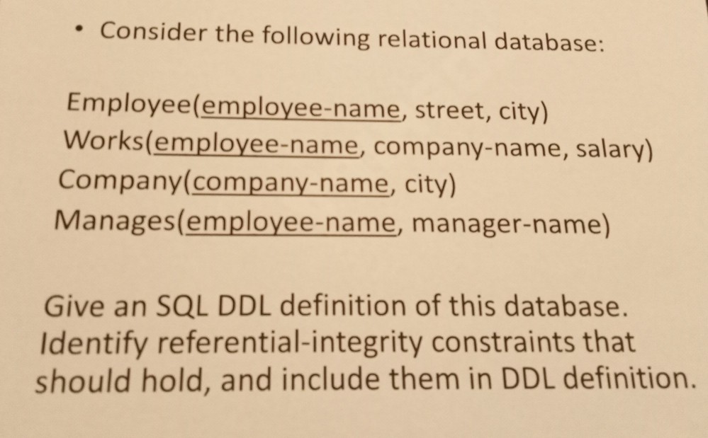 Solved Consider the following relational database: | Chegg.com Solved Consider the following relational database: | Chegg.com
