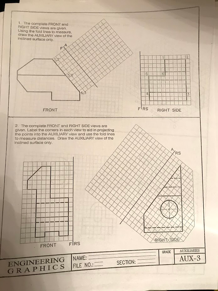Solved 1. The complete FRONT and RIGHT SIDE views are given. | Chegg.com
