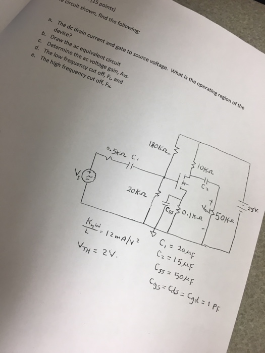 Solved Circuit Shown Find The Following The Dc Drain