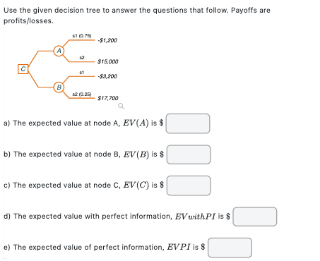 Solved Use the given decision tree to answer the questions | Chegg.com