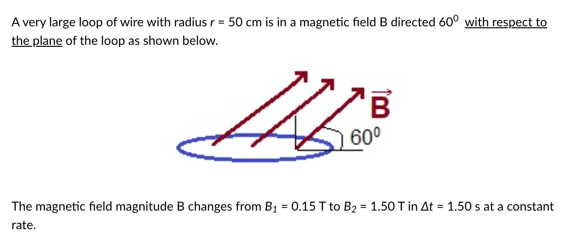 Solved a) Calculate the numerical value of the average emf | Chegg.com