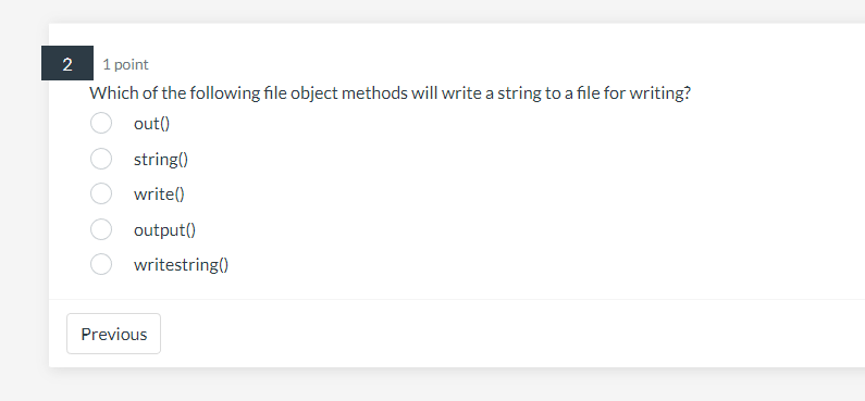 Solved 1 point When a file is opened for writing, what | Chegg.com