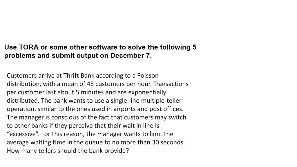 Solved Use TORA or some other software to solve the | Chegg.com
