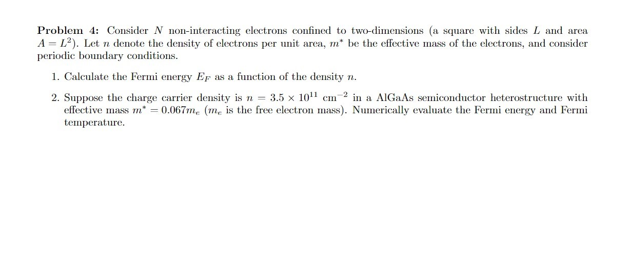 Solved Problem 4: Consider N non-interacting electrons | Chegg.com