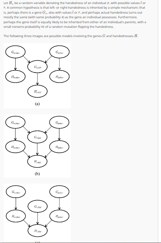 Solved Let Hz be a random variable denoting the handedness | Chegg.com