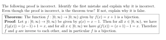 Solved The following proof is incorrect. Identify the first | Chegg.com
