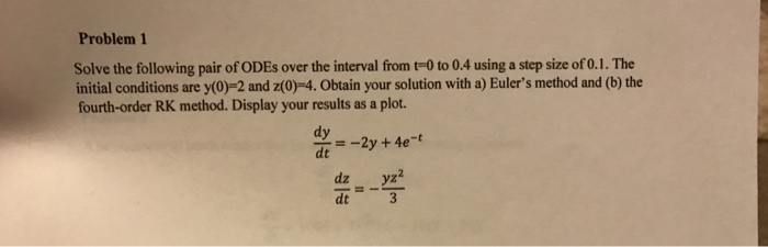Solved Solve the following pair of ODEs over the interval | Chegg.com