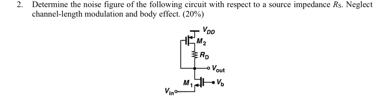 Solved 2. Determine the noise figure of the following | Chegg.com