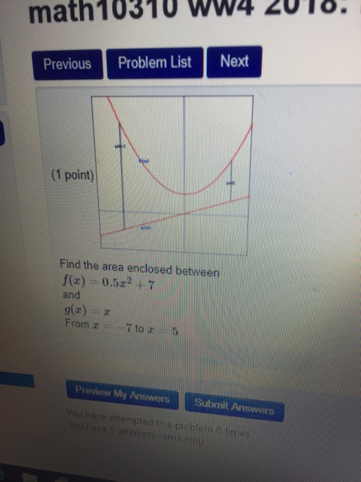 Solved math10310 WW4 2018. Previous Problem List Next (1 | Chegg.com