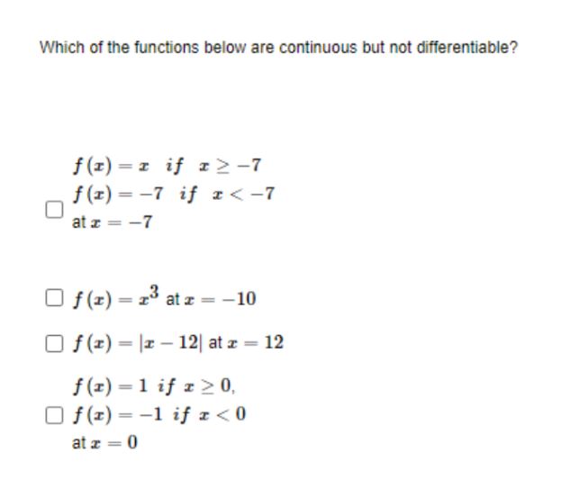Solved Which of the functions below are continuous but not | Chegg.com