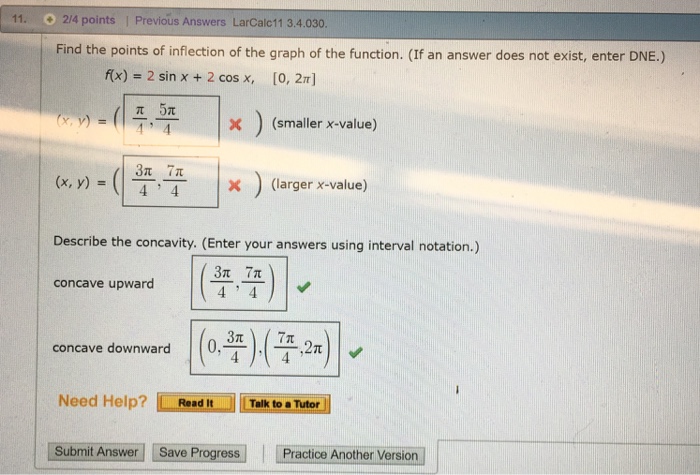 Solved 9. 2/3 points 1 Previous Answers LarCalc11 3.4.019 | Chegg.com Solved 9. 2/3 points 1 Previous Answers LarCalc11 3.4.019 | Chegg.com