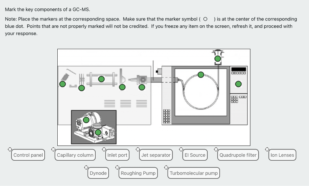 Solved Mark the key components of a GC-MS. Note: Place the | Chegg.com