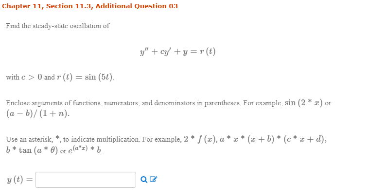 Solved Chapter 11, Section 11.3, Additional Question 03 Find | Chegg.com