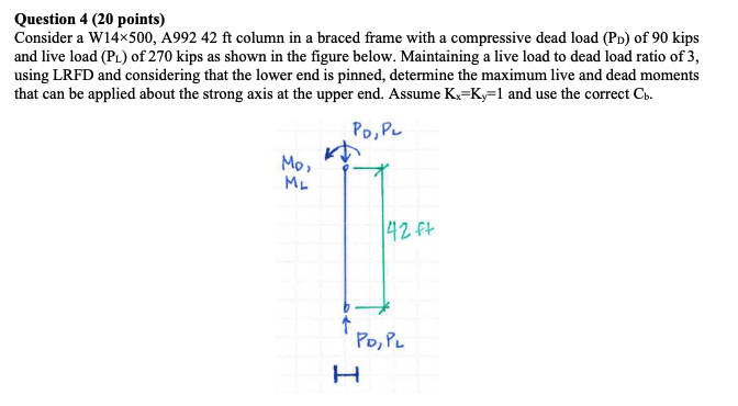 Solved Question 4 (20 points) Consider a W14x500, A992 42 ft | Chegg.com
