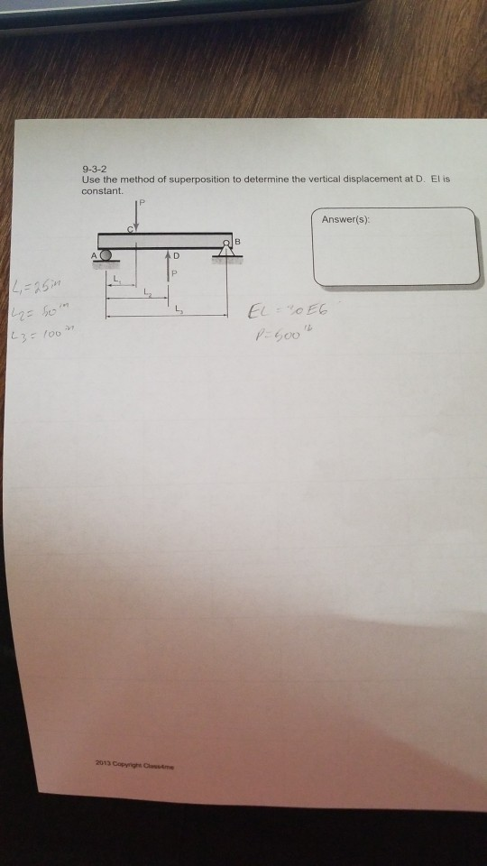 Solved 9-3-2 Use the method of superposition to determine | Chegg.com