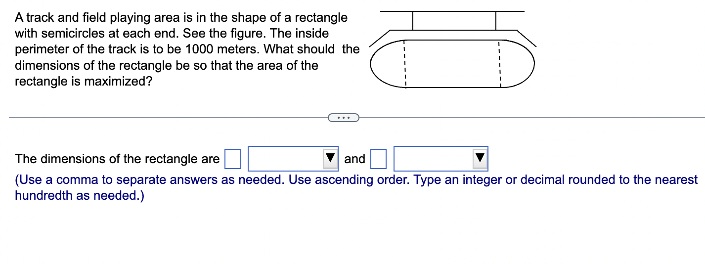 Solved A track and field playing area is in the shape of a | Chegg.com