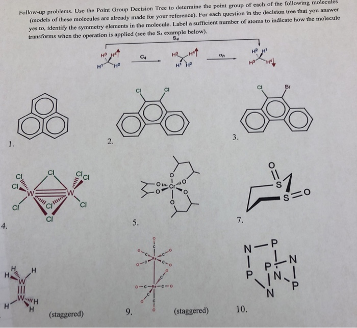 Solved Follow-up problems. Use the Point Group Decision Tree | Chegg.com