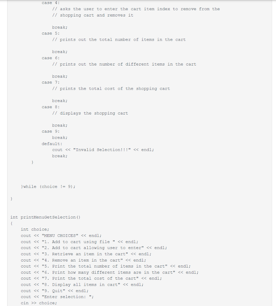 Solved Use the CartItem class from a previous assignment | Chegg.com