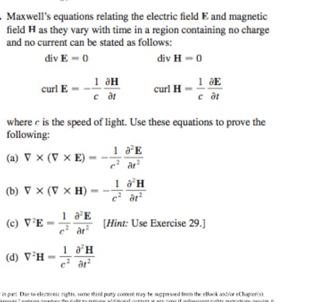 Solved Maxwell's equations relating the electric field E and | Chegg.com