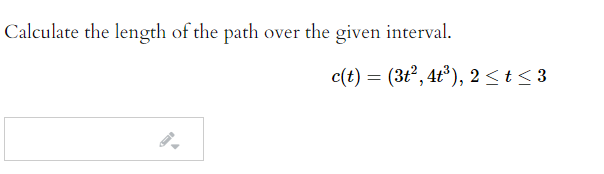 Solved Calculate the length of the path over the given | Chegg.com