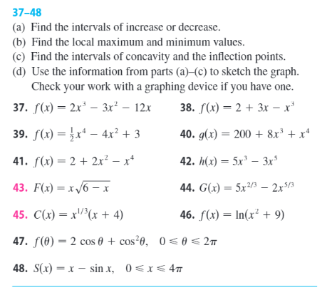 Solved 37-48 (a) Find the intervals of increase or decrease. | Chegg.com