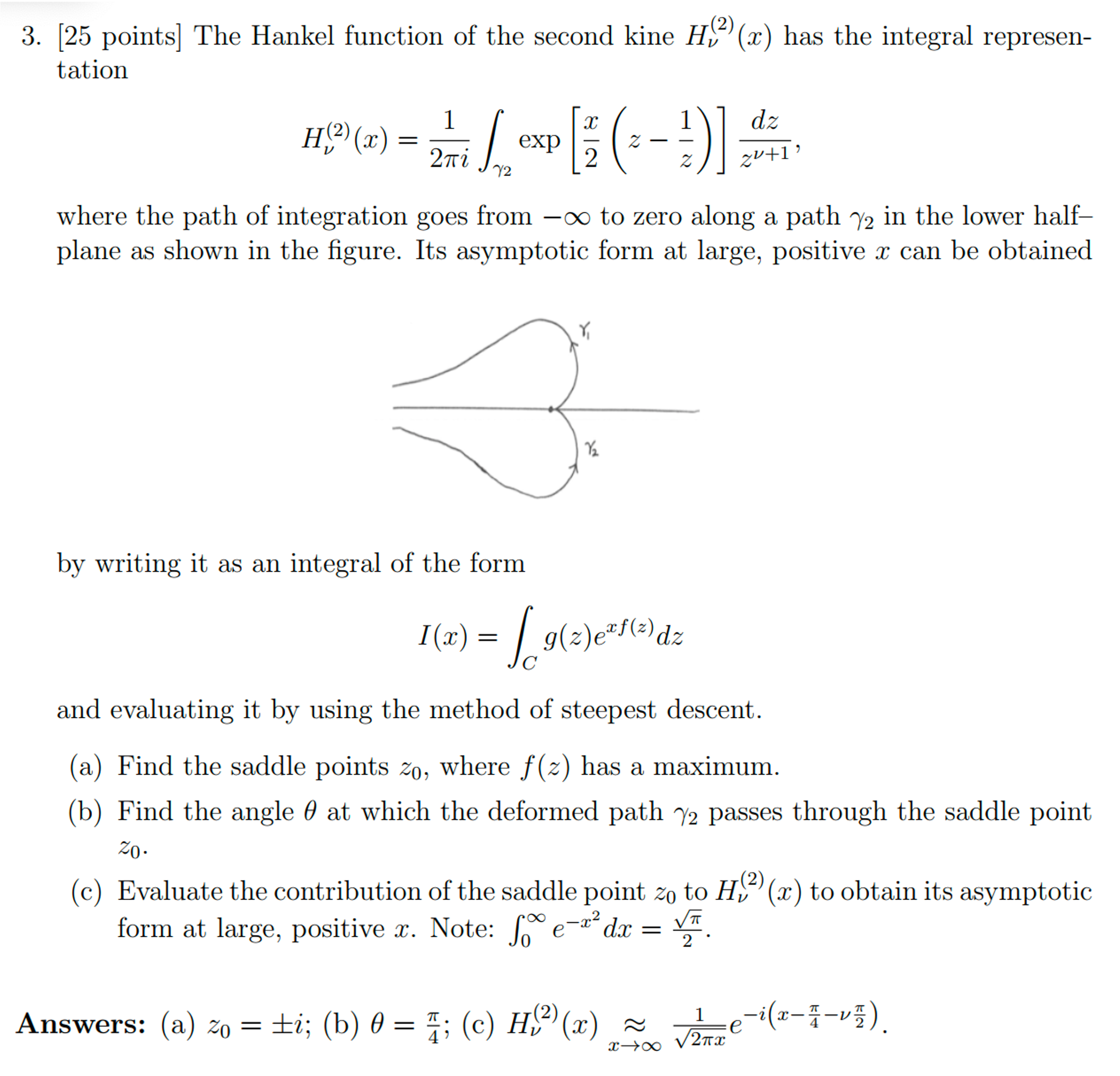 Solved [25 ﻿points] ﻿The Hankel function of the second kine | Chegg.com