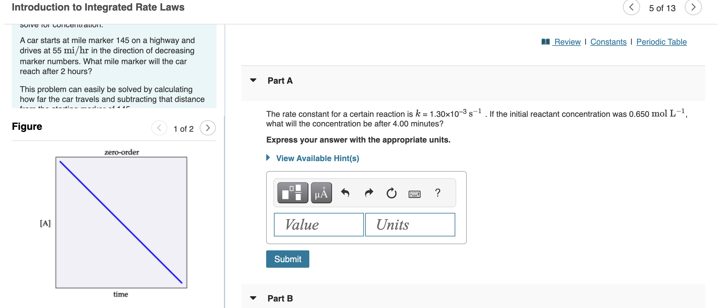 Solved Introduction to Integrated Rate Laws () 5 of 13 suIve | Chegg.com