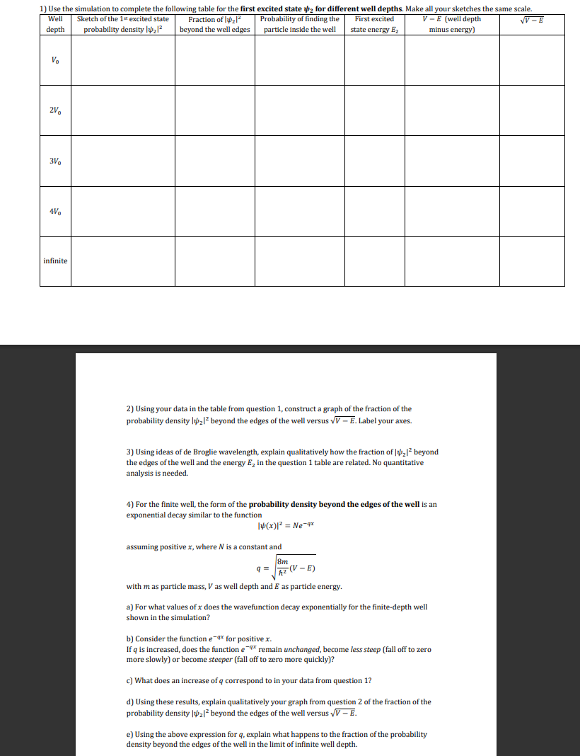 Solved Using your data in the table from question 1, | Chegg.com