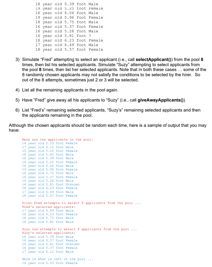 Solved You will write code that simulates people hiring | Chegg.com