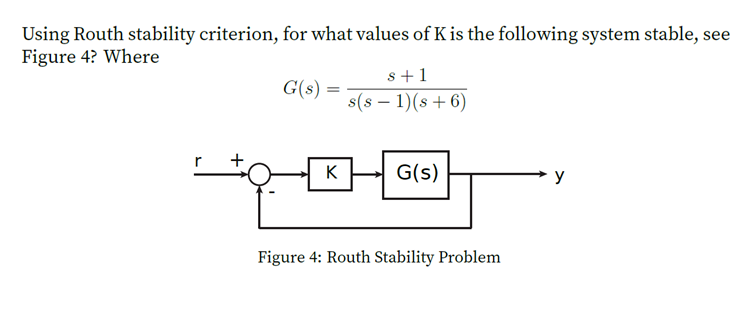 Solved Using Routh stability criterion, for what values of K | Chegg.com