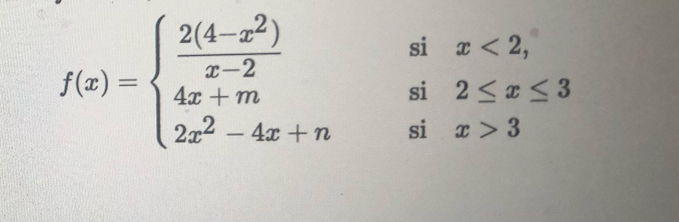 Solved Find the values of m and N such as the function f | Chegg.com