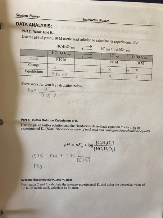 Solved Student Name: Instructor Name: DATA ANALYSIS: Part 2: | Chegg.com
