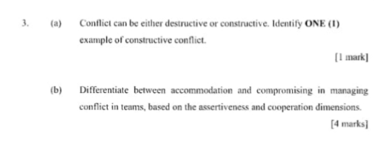 Solved (a) Conflict can be either destructive or | Chegg.com