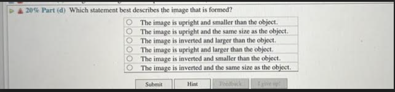 (20\%) Problem 2: An object with beight 0.95 cm is | Chegg.com