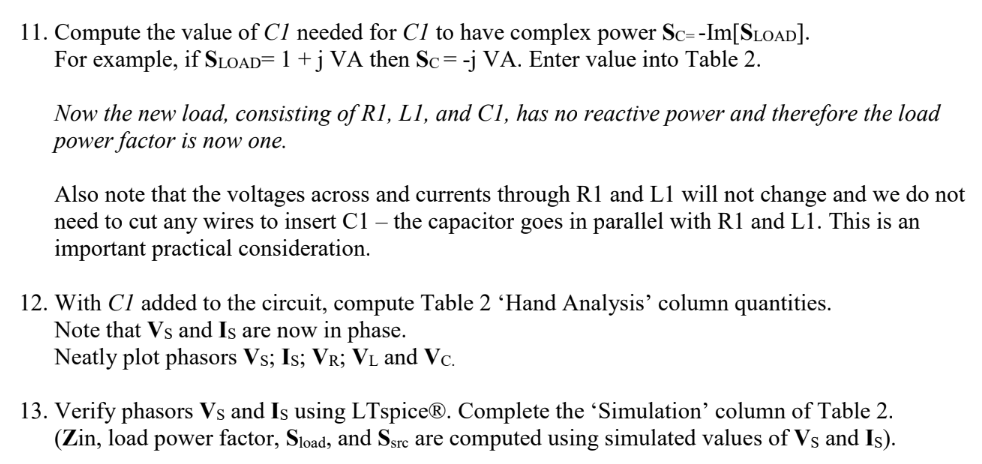 Solved 11. Compute the value of C1 needed for C1 to have | Chegg.com