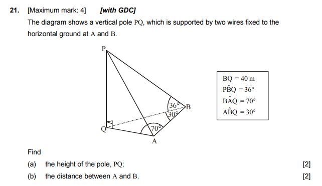 Solved [Maximum mark: 4][with GDC]The diagram shows a | Chegg.com