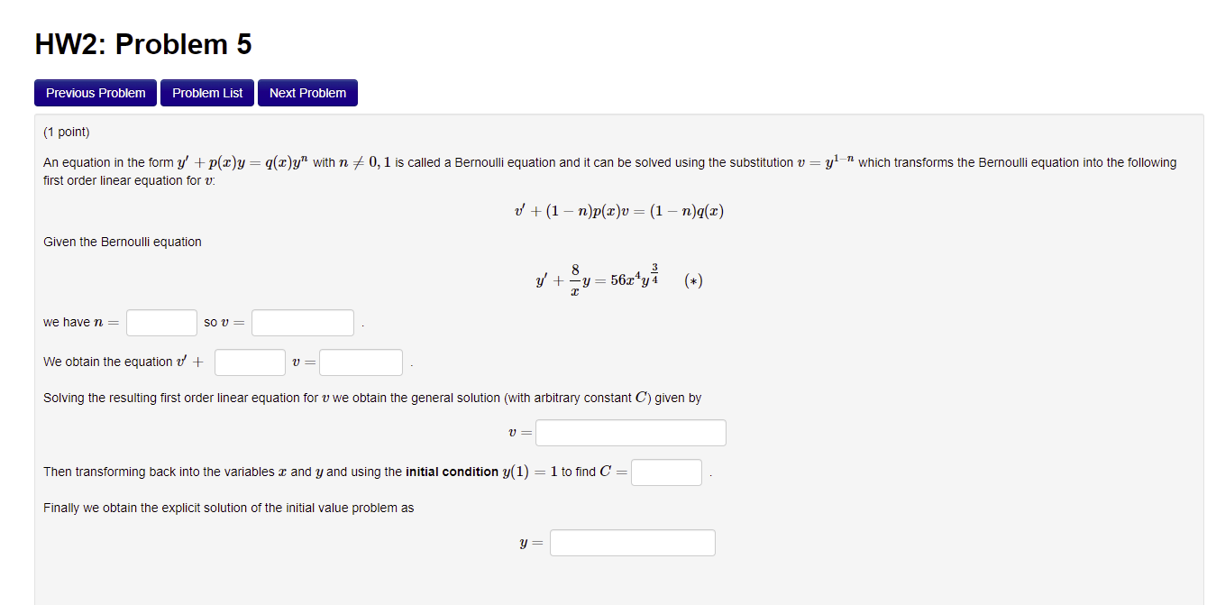 Solved HW2: Problem 5 Previous Problem Problem List Next | Chegg.com