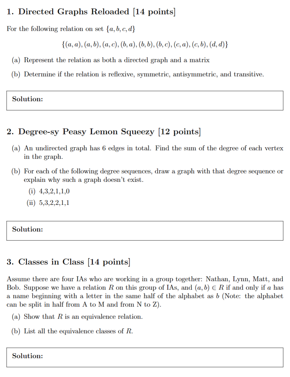Solved Determine and prove/disprove whether: (a) f:Z+×Z+→Z | Chegg.com
