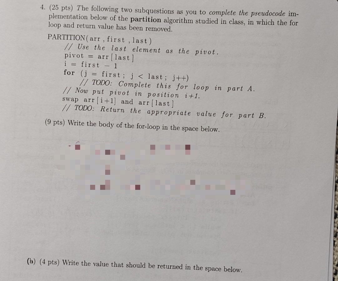 Solved 4. (25 pts) The following two subquestions as you to | Chegg.com