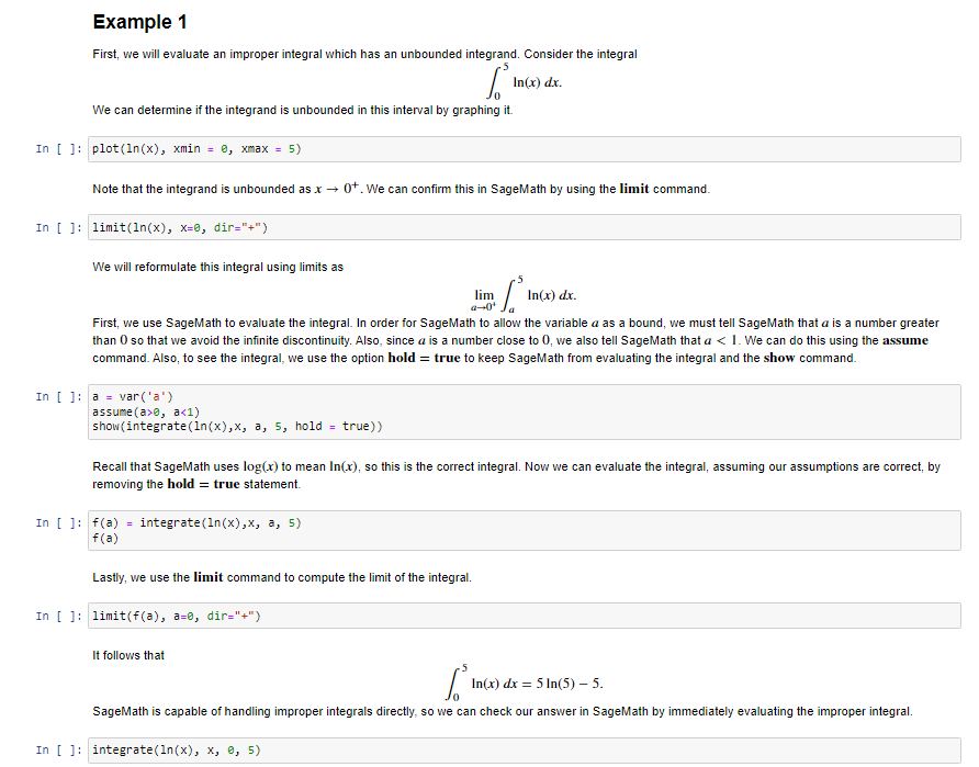 Solved Lab 06 - Improper Integrals Overview In this lab, we | Chegg.com