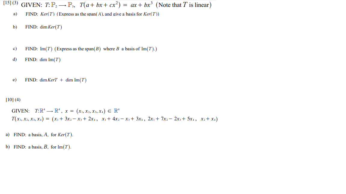 Solved [15] (3) ﻿GIVEN: | Chegg.com