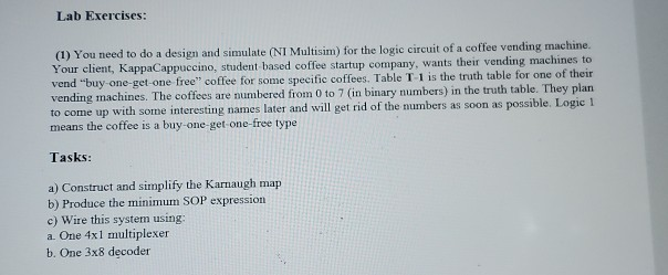 Solved Lab Exercises: (1) You need to do a design and | Chegg.com