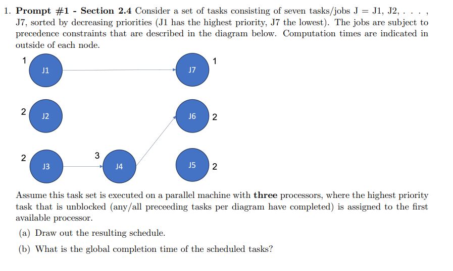 Solved 1. Prompt \#1 - Section 2.4 Consider a set of tasks | Chegg.com