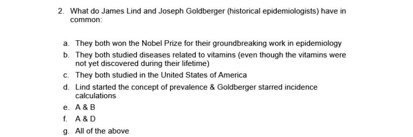 Solved 2. What do James Lind and Joseph Goldberger | Chegg.com